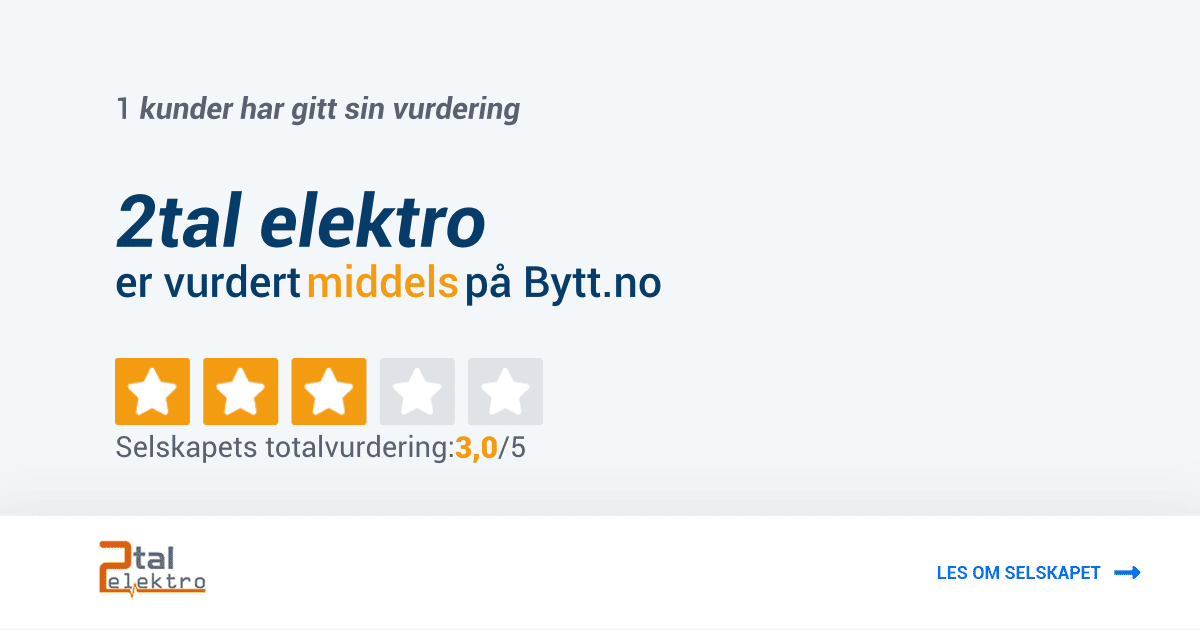 2tal elektro erfaringer og omtaler - les hva 0 andre mener