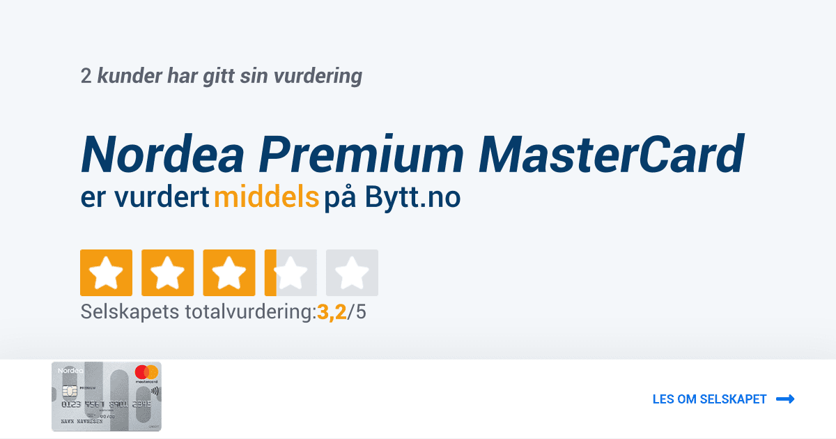 Nordea Premium erfaringer og omtaler - les hva 2 andre mener
