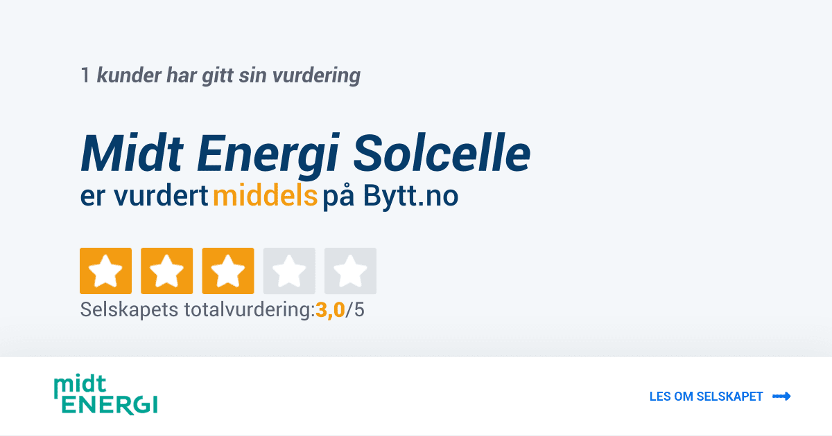 Midt Energi Solcelle erfaringer og omtaler - les hva 0 andre mener
