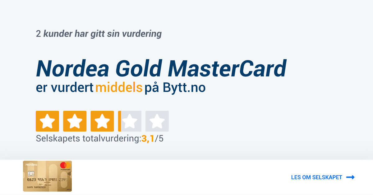 Nordea Gold erfaringer og omtaler - les hva 2 andre mener