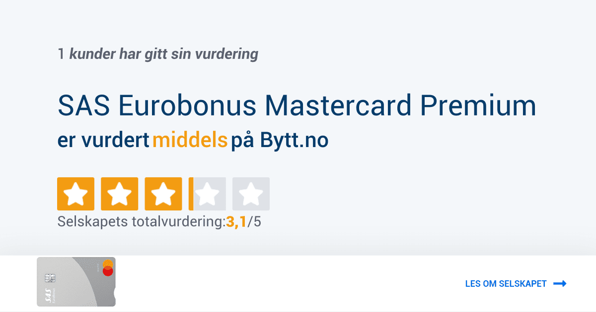 SAS Eurobonus Mastercard Premium erfaringer og omtaler - les hva 1 ...