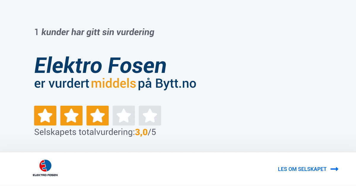 Elektro Fosen erfaringer og omtaler - les hva 0 andre mener