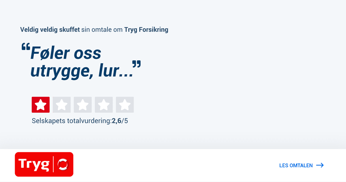Tryg Forsikring: Føler oss utrygge, lurt og ekstremt dårlig behandlet ...