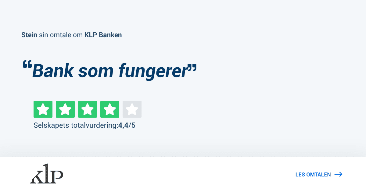 KLP Banken: Bank som fungerer - Omtale av Stein