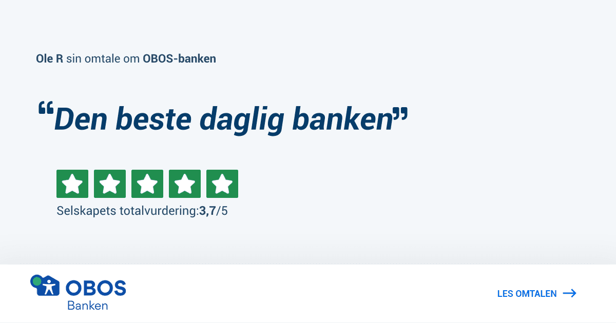 OBOS-banken: Den beste daglig banken - Omtale av Ole R