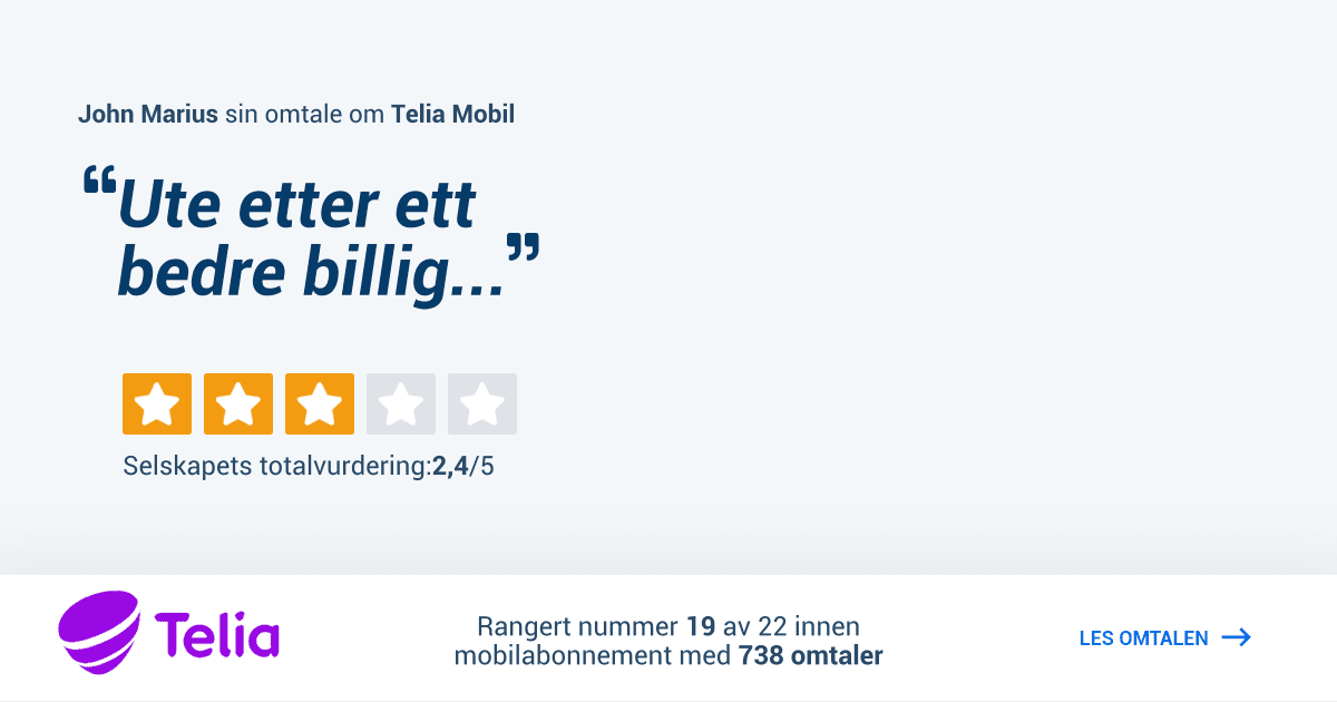 Telia Mobil: Ute etter ett bedre billigere abb med mer hastighet ...