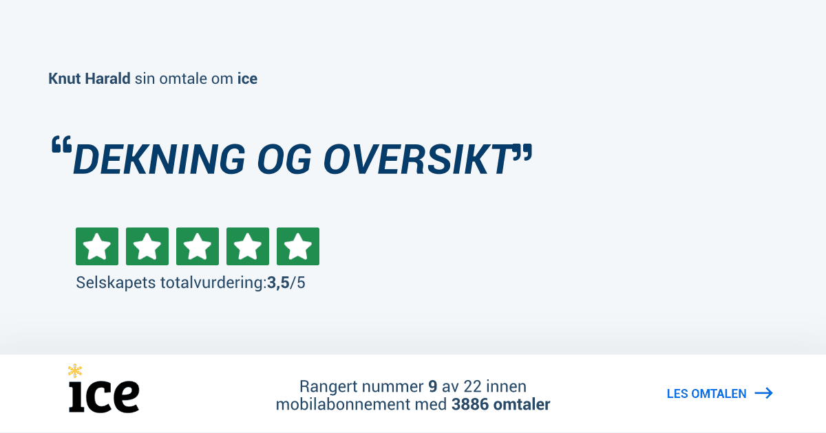 ice: DEKNING OG OVERSIKT - Omtale av Knut H