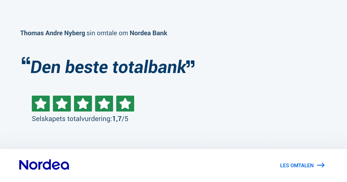 Nordea Bank: Den beste totalbank - Omtale av Thomas A. N