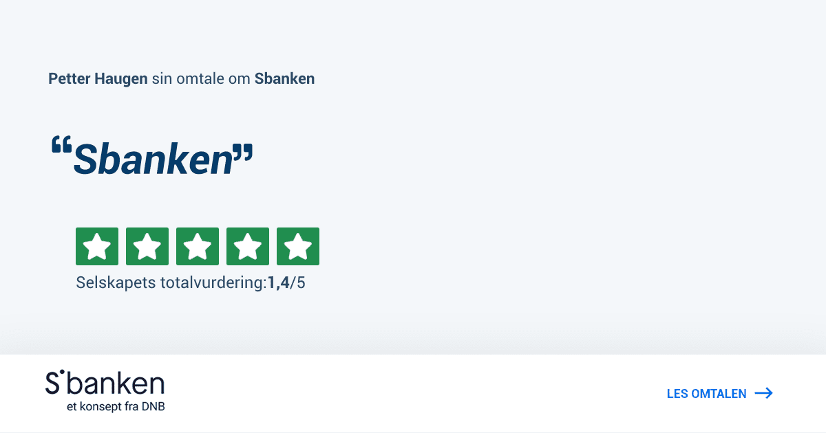 Sbanken: Sbanken - Omtale av Petter H