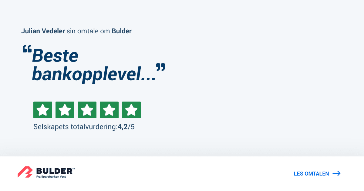 Bulder: Beste bankopplevelsen jeg har hatt - Omtale av Julian V