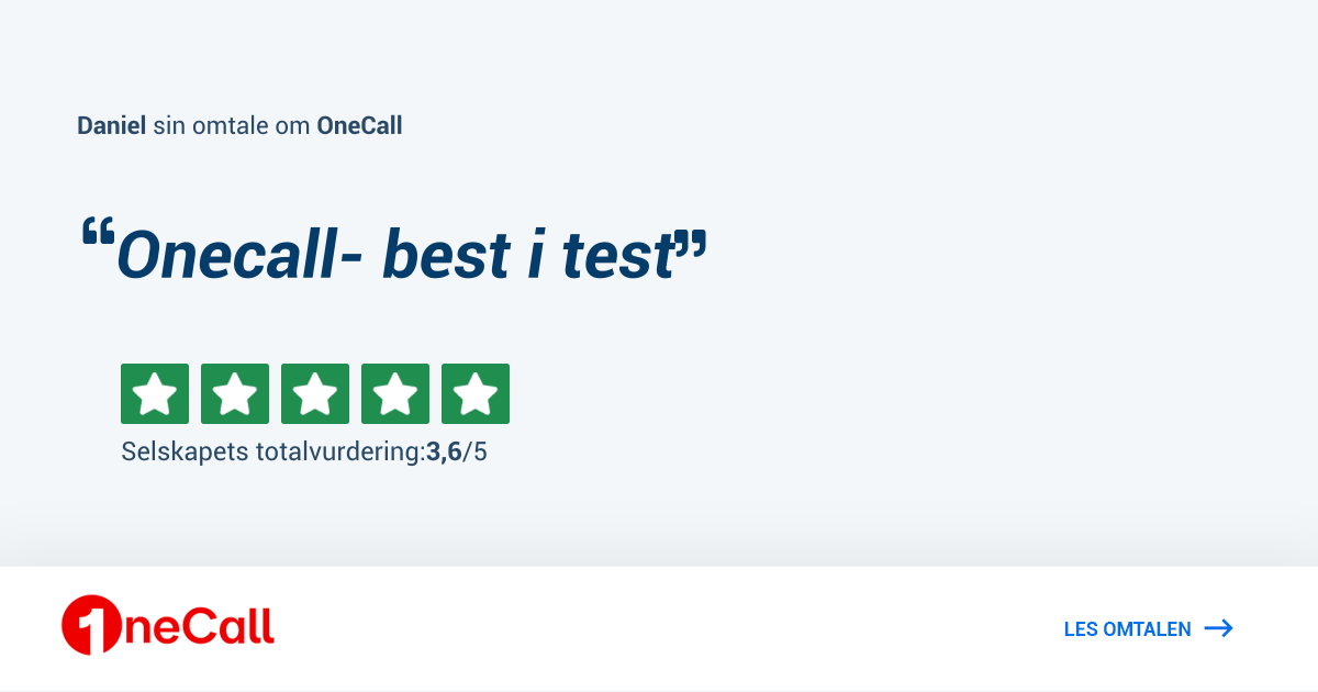 OneCall: Onecall- best i test - Omtale av Daniel