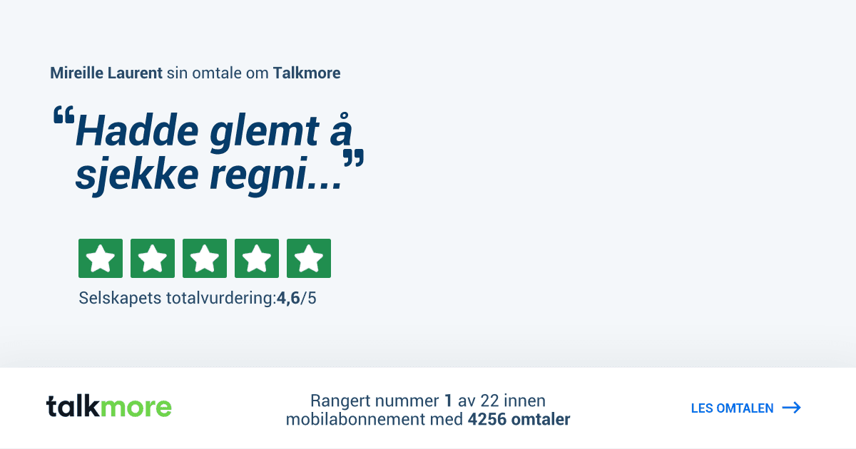 Talkmore: Hadde glemt å sjekke regningen min, det var for tre dager siden J skulle ha betalt ...
