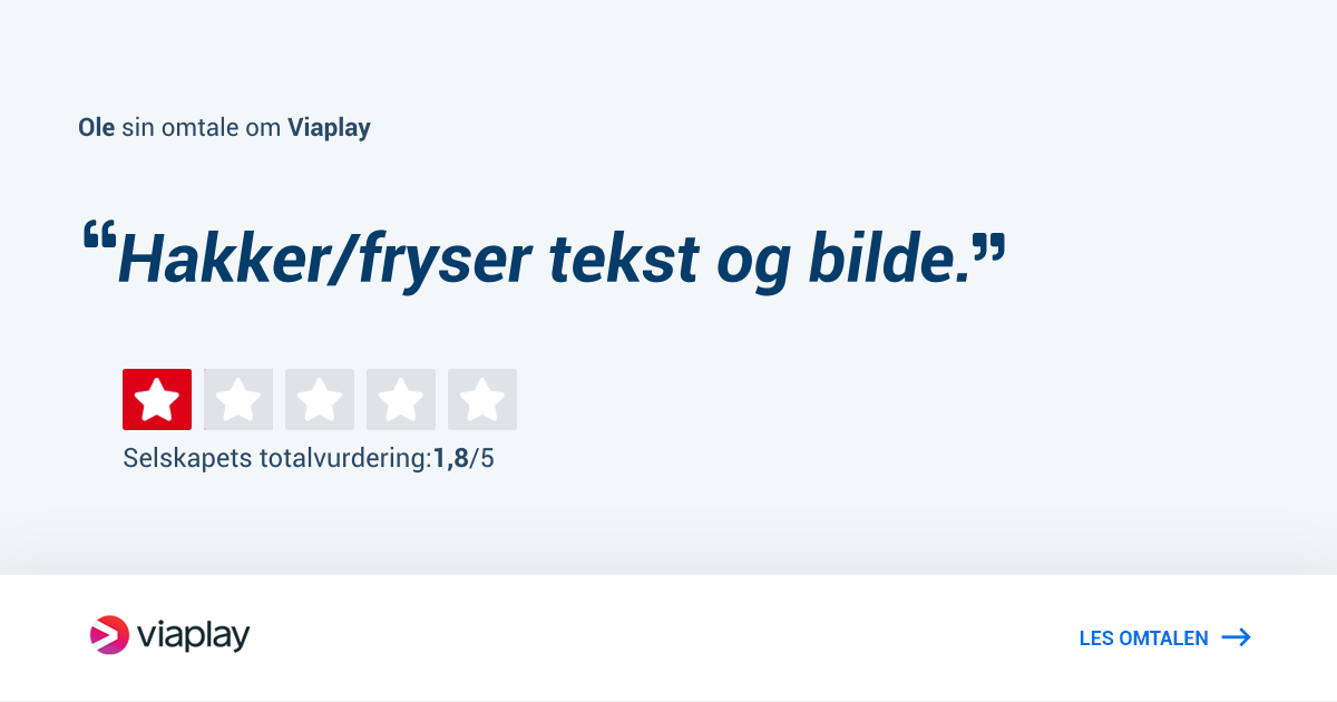 Viaplay: Hakker/fryser tekst og bilde. - Omtale av Ole