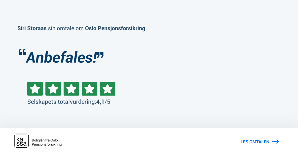 Oslo Pensjonsforsikring: Anbefales! - Omtale av Siri S