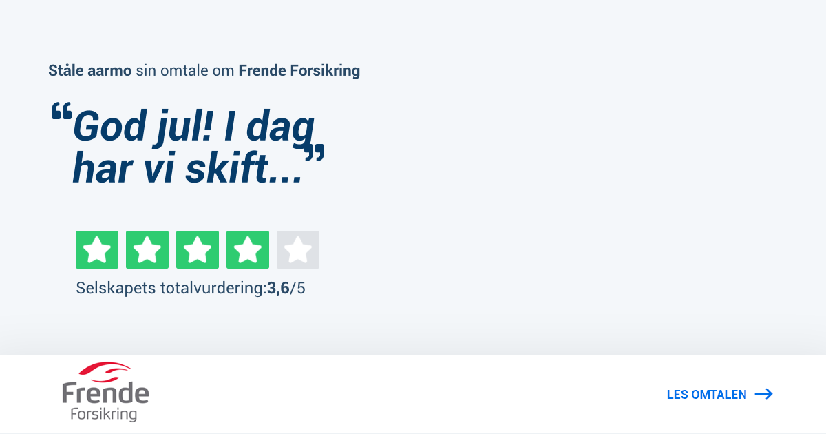 Frende Forsikring: God jul! I dag har vi skiftet brannvarslere og ...