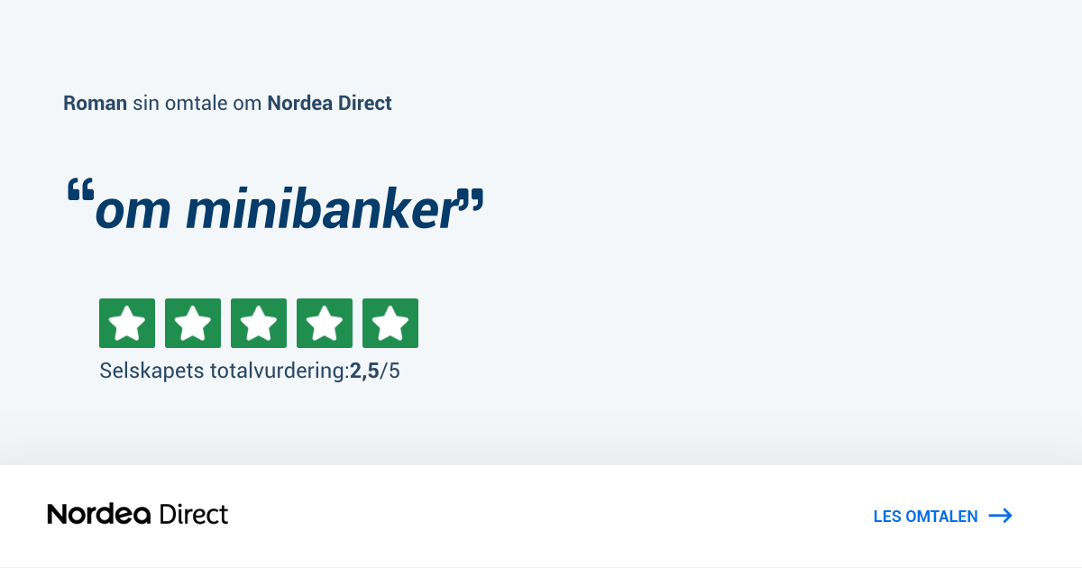 Nordea Direct: om minibanker - Omtale av Roman