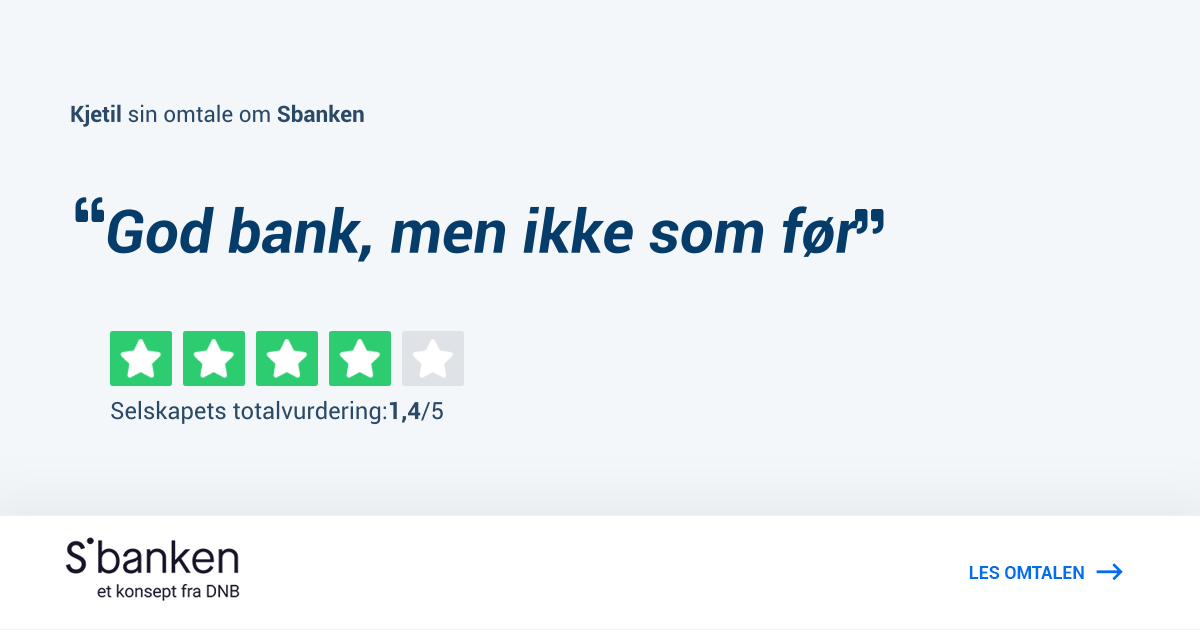 Sbanken: God bank, men ikke som før - Omtale av Kjetil