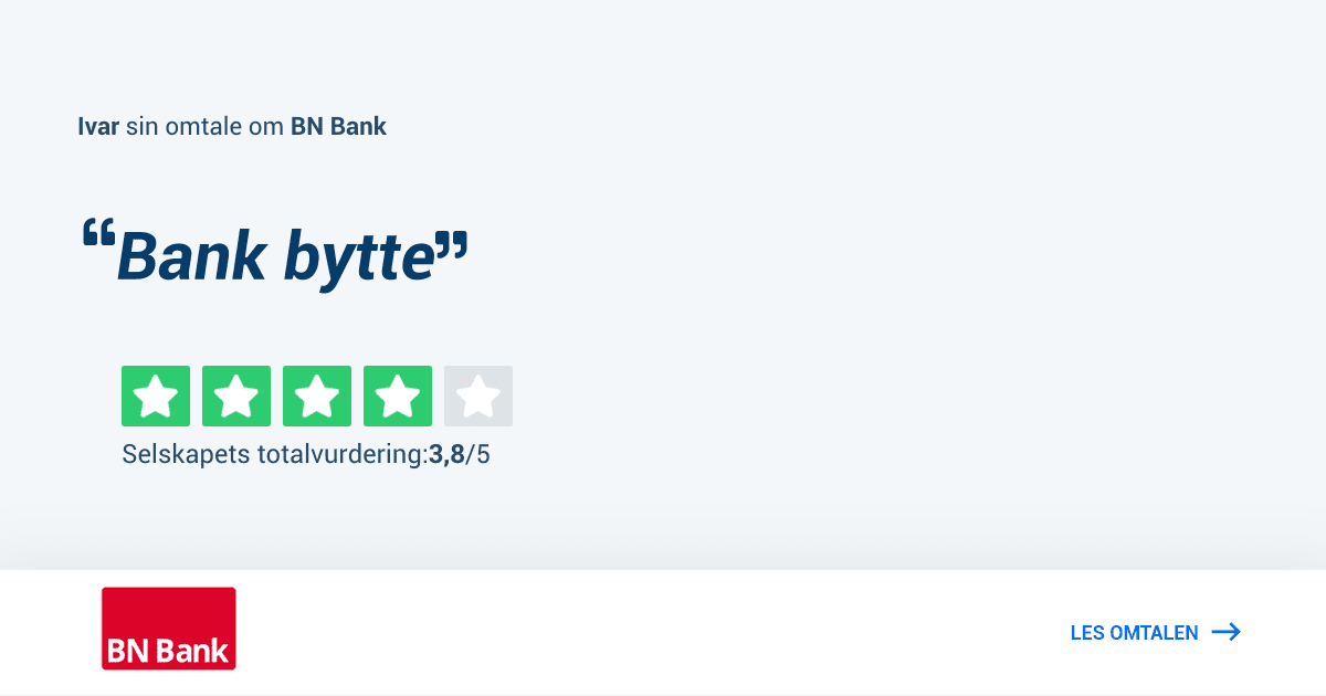 BN Bank: Bank bytte - Omtale av Ivar