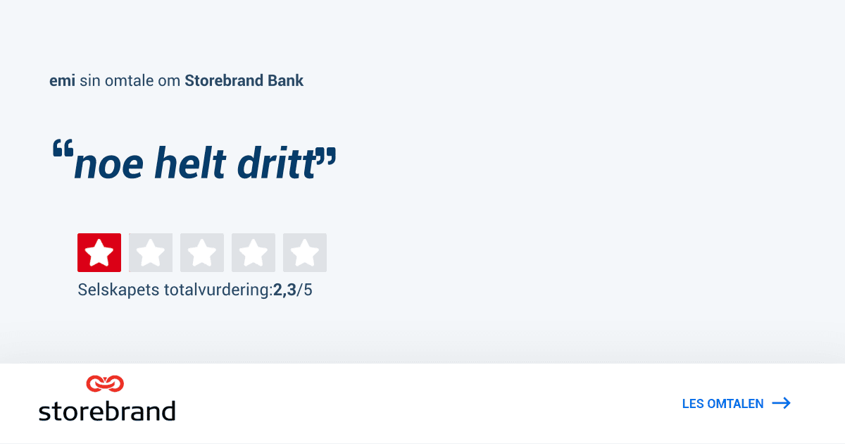 Storebrand Bank: noe helt dritt - Omtale av Emi