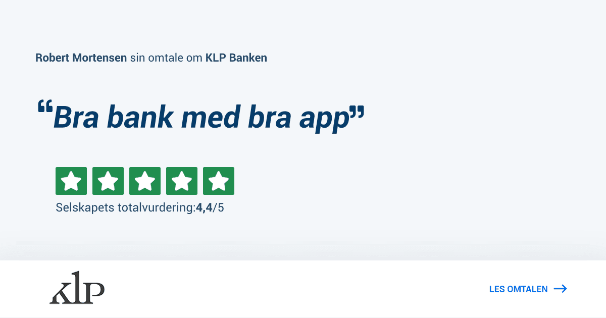 KLP Banken: Bra bank med bra app - Omtale av Robert M