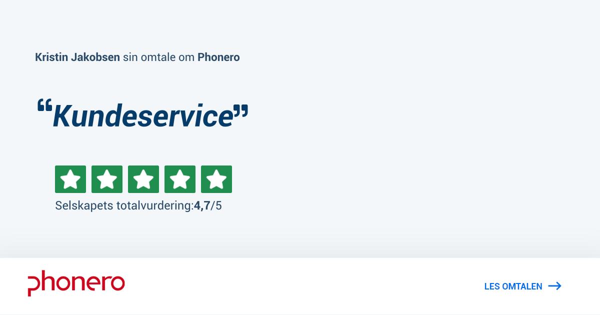 Phonero: Kundeservice - Omtale av Kristin J
