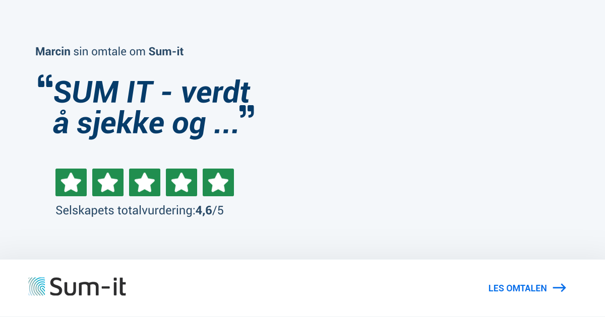Sum-it: SUM IT - verdt å sjekke og spare flere tusen kroner - Omtale av Marcin