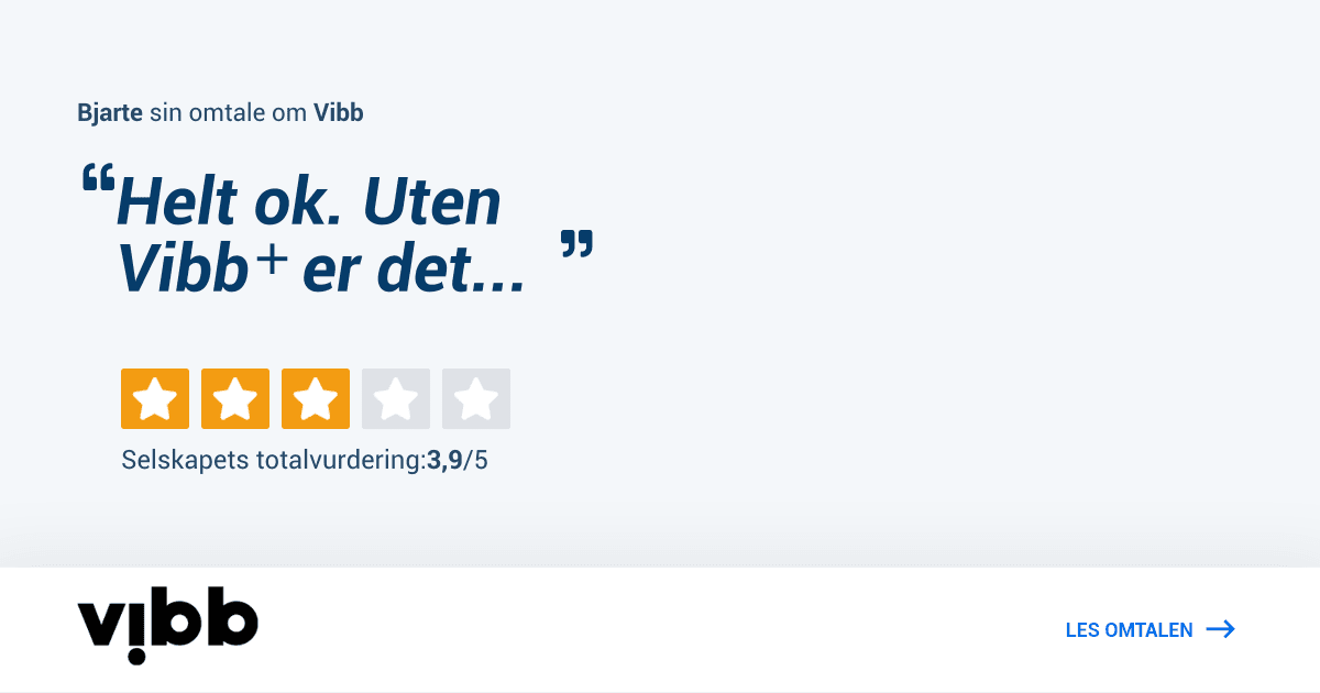 Vibb: Helt ok. Uten Vibb+ er det en naken app. Vibb+ er ...