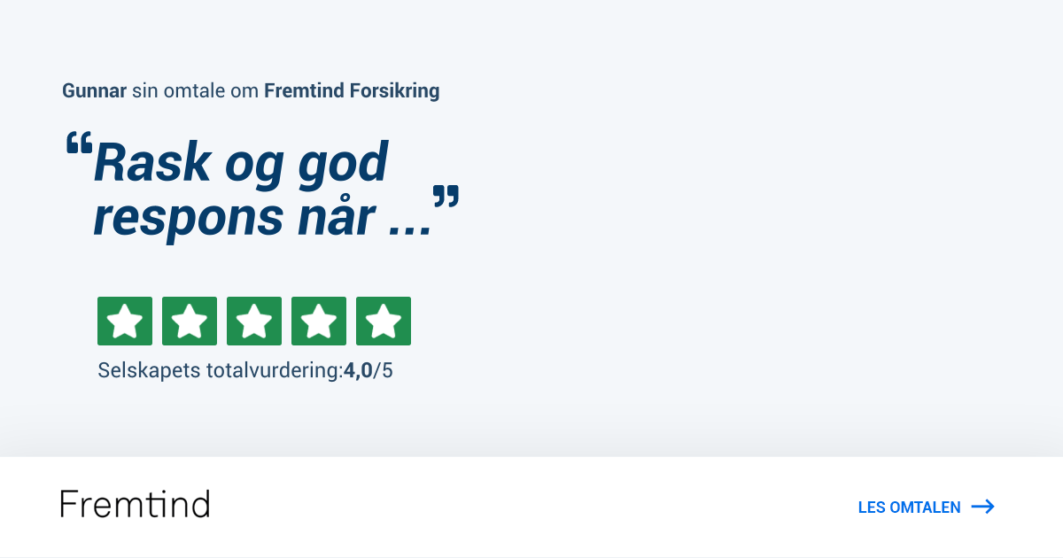 Fremtind Forsikring: Rask og god respons når jeg trenger det - Omtale ...