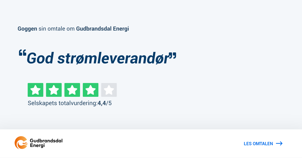 Gudbrandsdal Energi: God strømleverandør - Omtale av Goggen