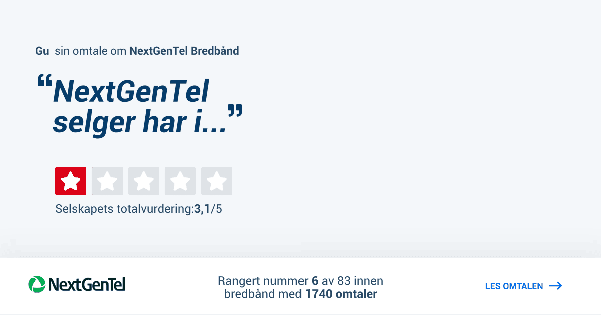 NextGenTel: NextGenTel selger har ikke kompetanse, dette har påført oss ...