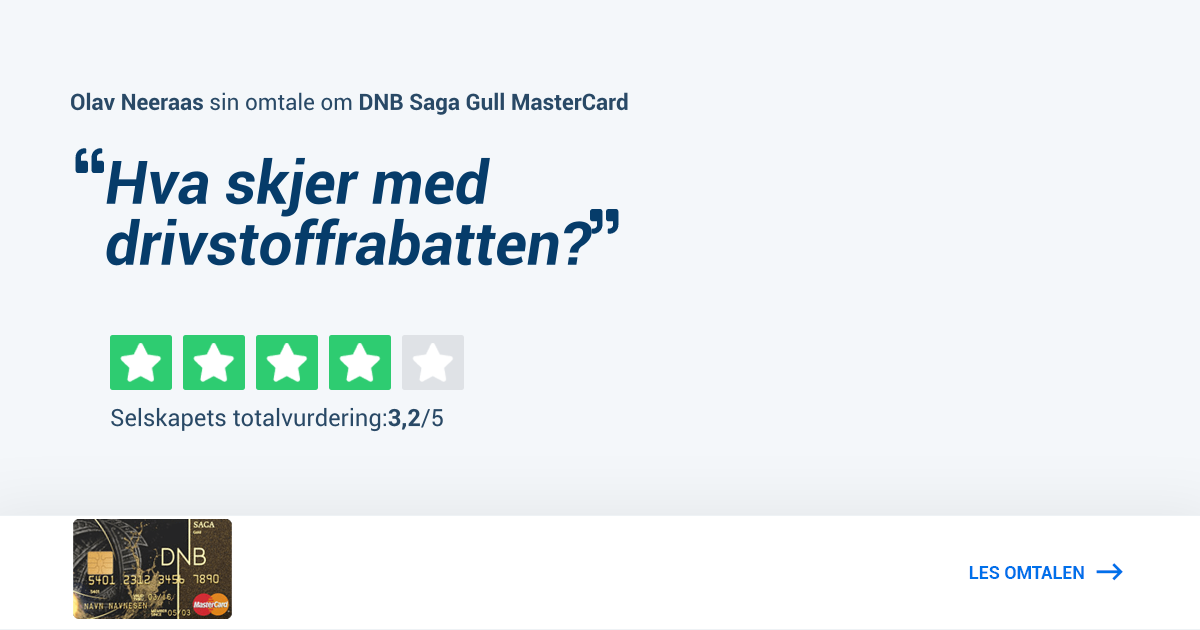 DNB Saga Gull MasterCard: Hva skjer med drivstoffrabatten? - Omtale av ...