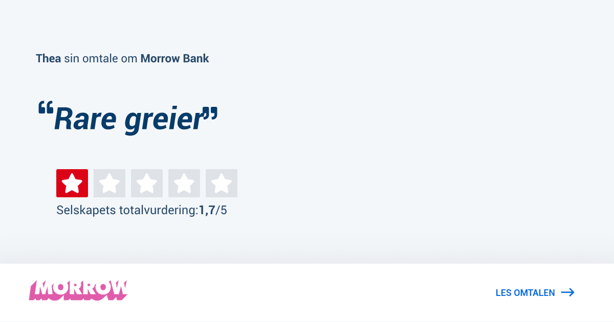 Morrow Bank: Rare greier - Omtale av Thea