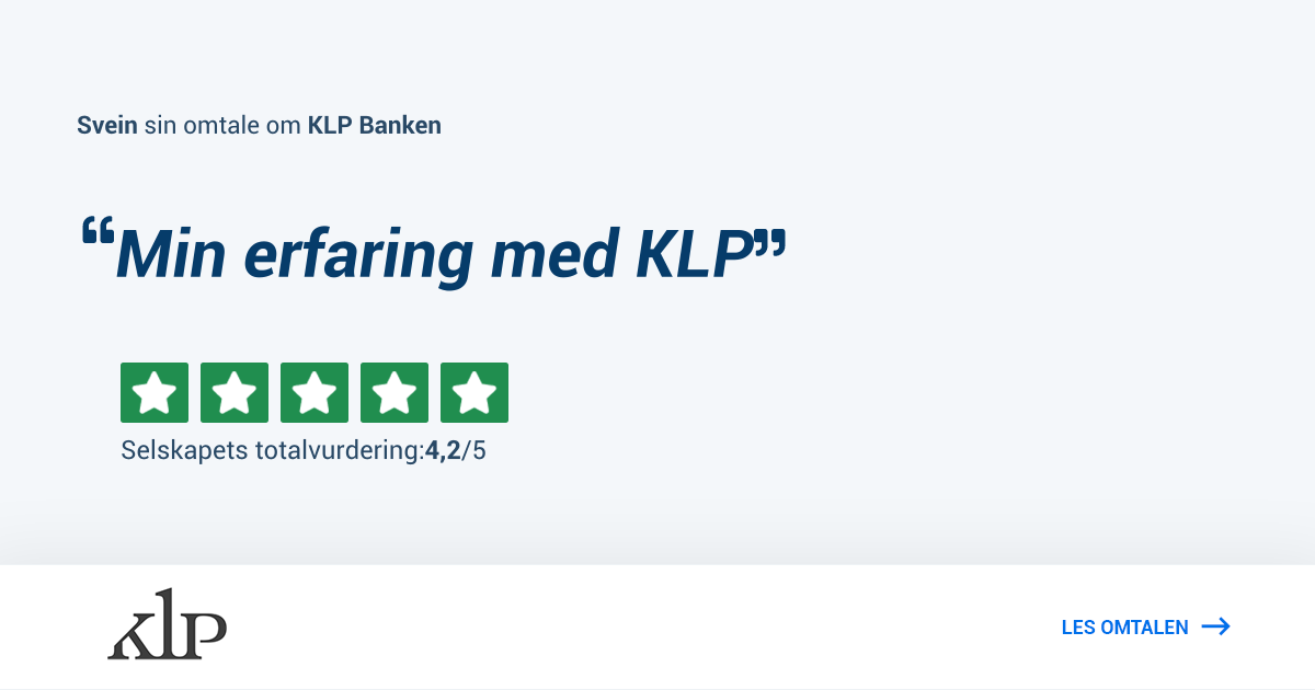 KLP Banken: Min erfaring med KLP - Omtale av Svein