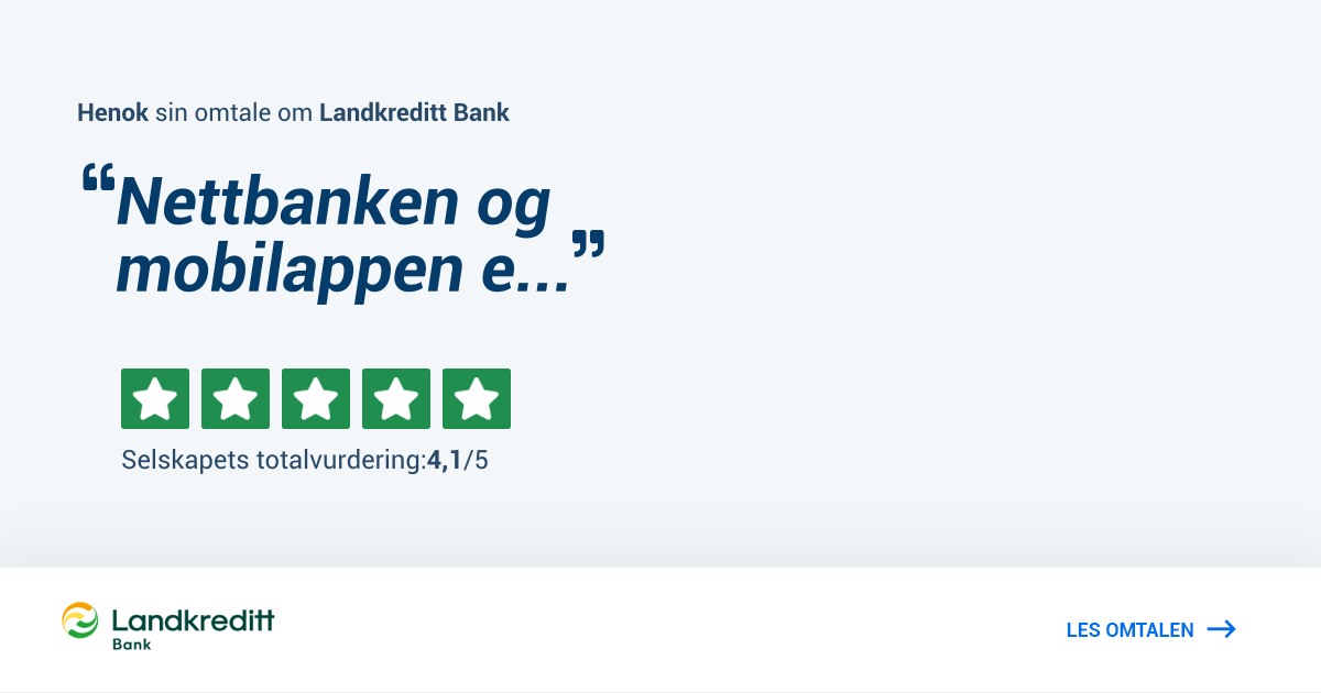 Landkreditt Bank: Nettbanken og mobilappen er oversiktlig og ...