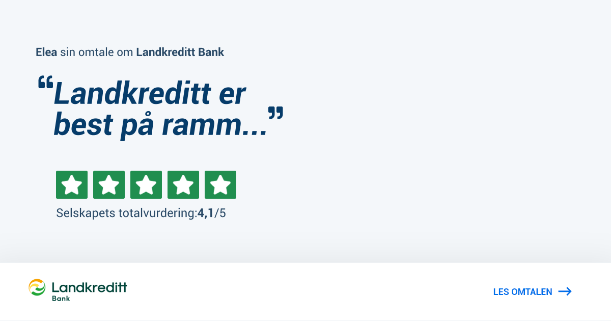 Landkreditt Bank: Landkreditt er best på rammelån, og har meget god ...