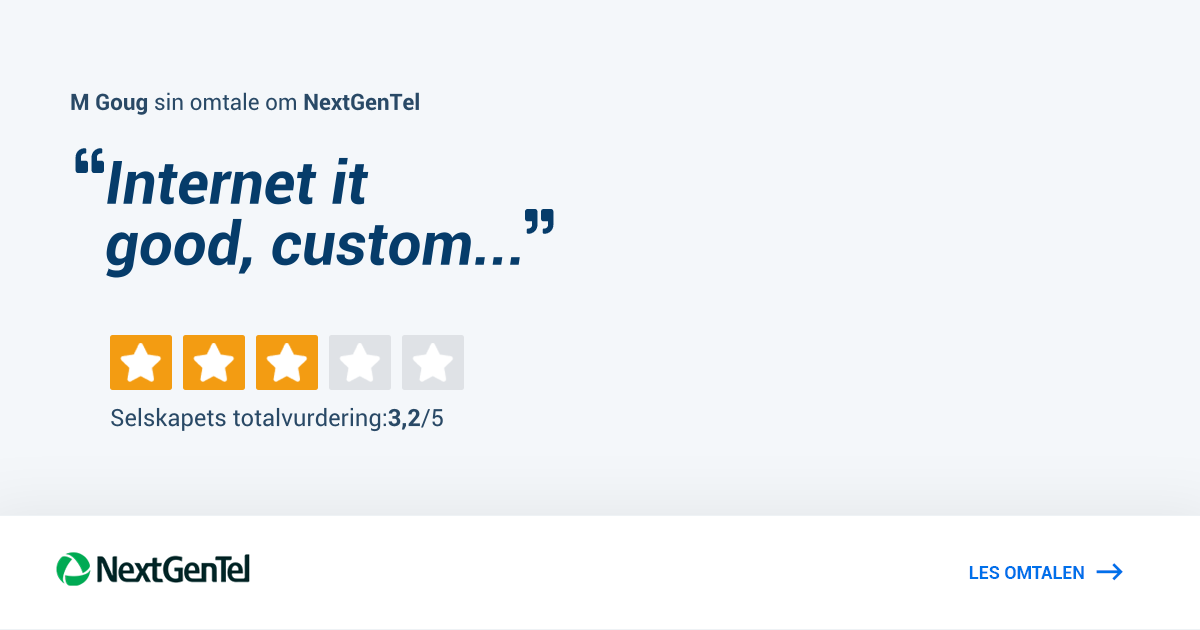 NextGenTel: Internet it good, customer service is a challenge - Omtale ...