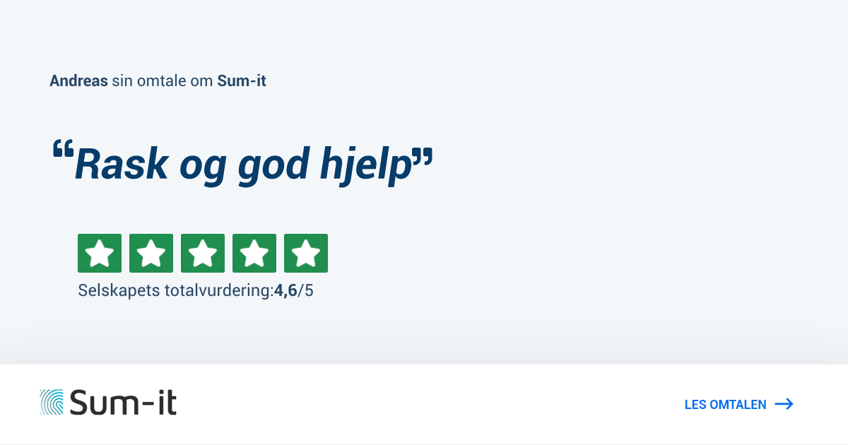 Sum-it: Rask og god hjelp - Omtale av Andreas
