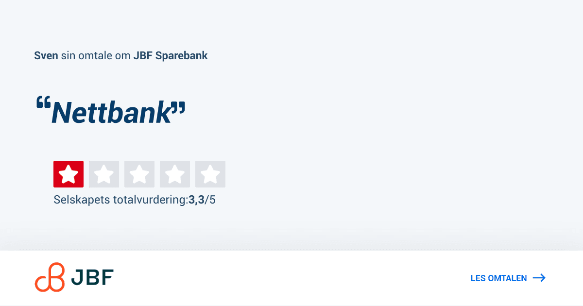 JBF Sparebank: Nettbank - Omtale av Sven