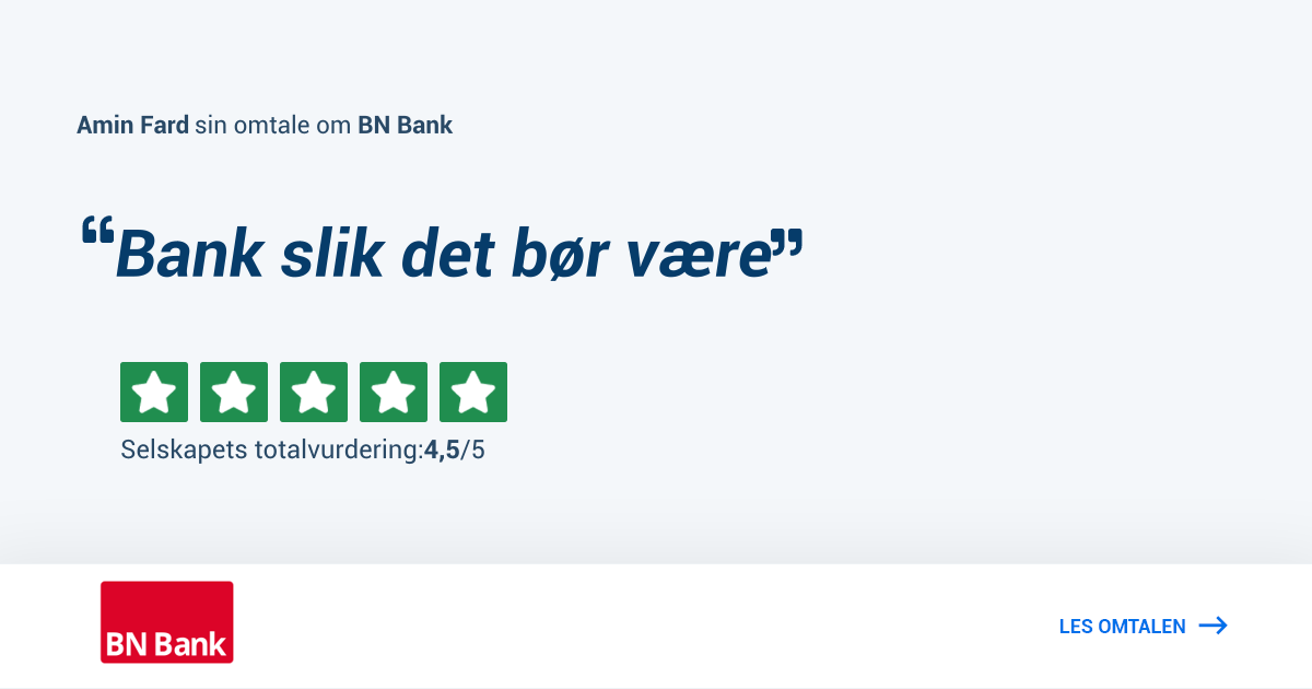 BN Bank: Bank slik det bør være - Omtale av Amin F