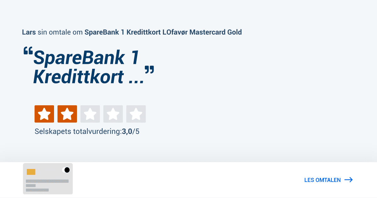 SpareBank 1 Kredittkort LOfavør Mastercard: SpareBank 1 Kredittkort AS ...